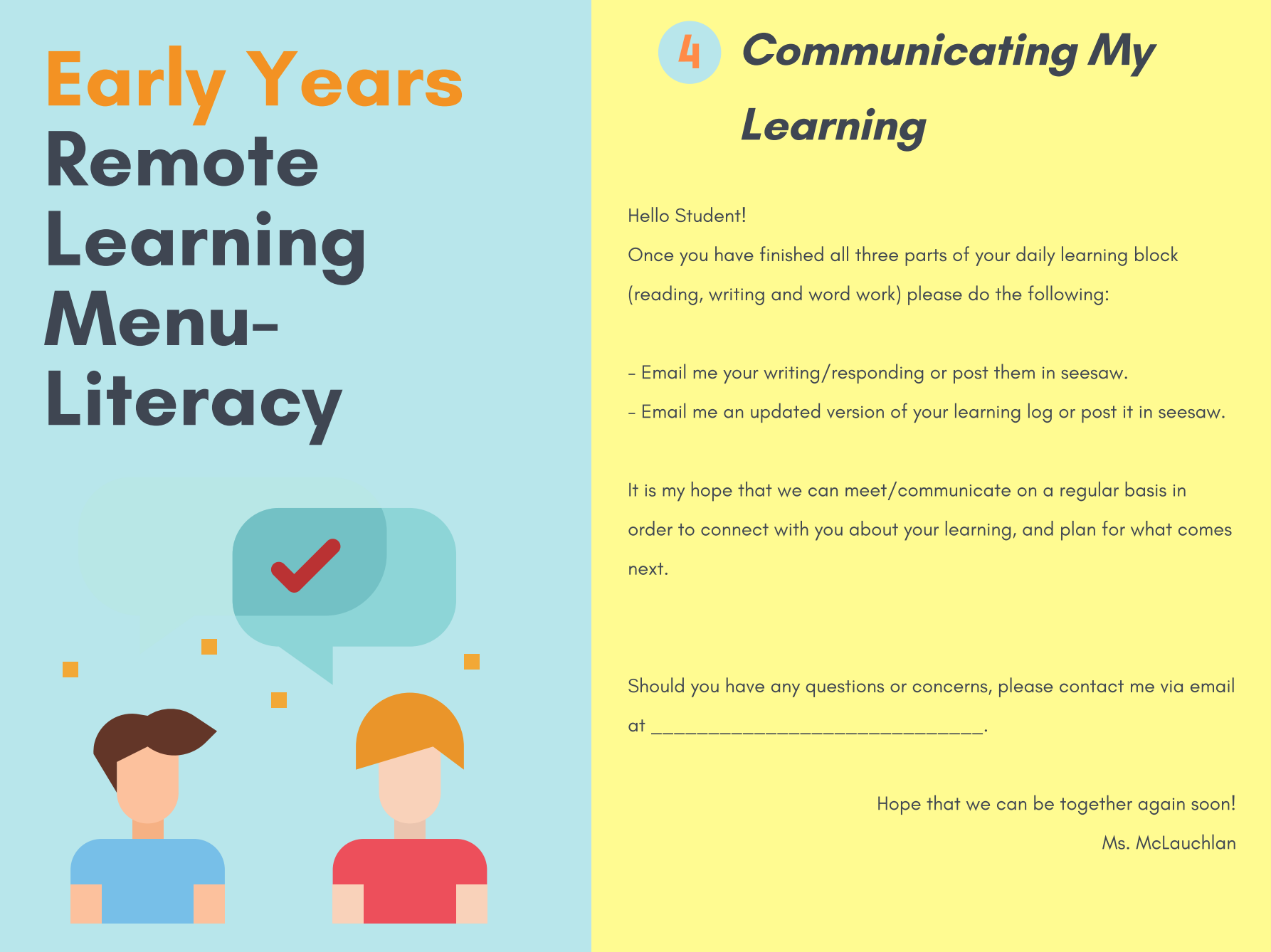 Early Years: Remote Learning Menu- Literacy – @MsMcLauchlan Reads